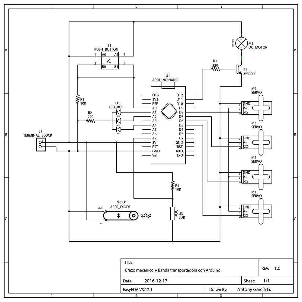 Banda transportadora + brazo robótico con Arduino - Panama Hitek