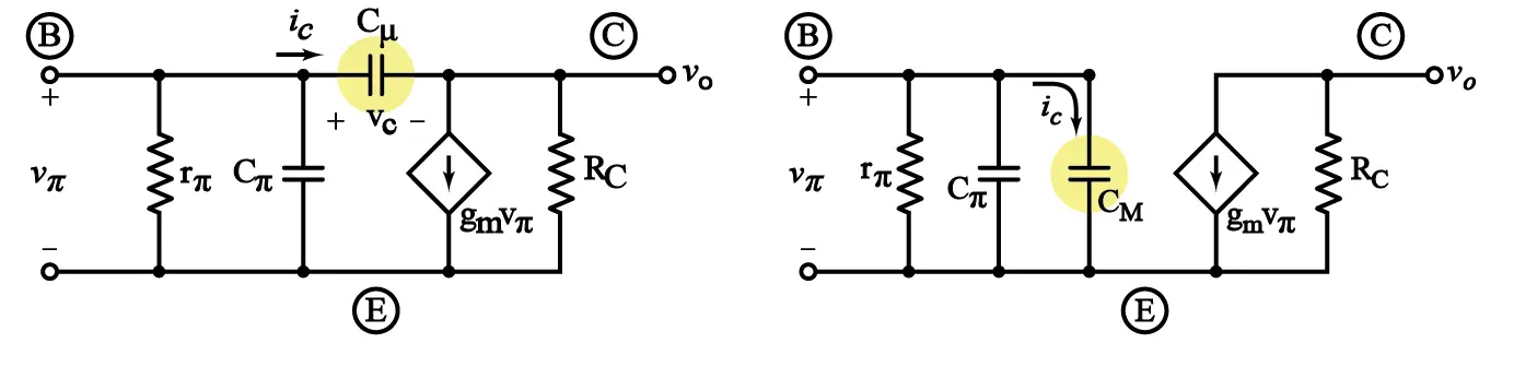 Modelo Pi-híbrido de pequeña señal y de alta frecuencia del transistor BJT