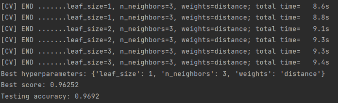 Probando el clasificador K-Nearest Neighbors con el dataset MNIST ...