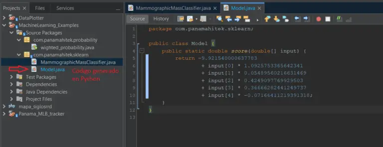 Exportar modelo de Machine Learning de Python a Java